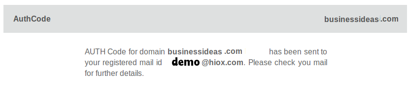 How to obtain the domain secret code or authorization code?